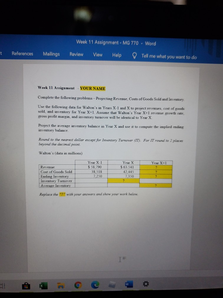 Solved Week 11 Assignment - MG 770 - Word t References | Chegg.com