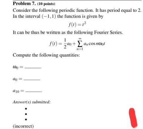 Solved Problem 7. (10 points) Consider the following | Chegg.com