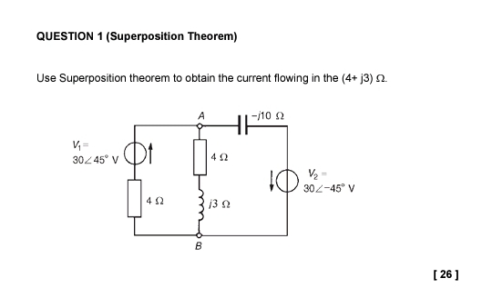 Solved QUESTION 1 (Superposition Theorem)Use Superposition | Chegg.com