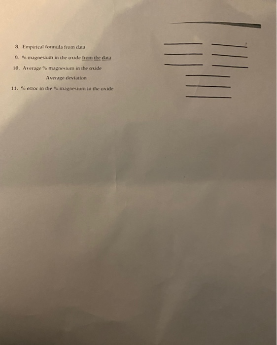 Solved LC CHE 167 Exp. #12 FORMULA OF A COMPOUND: MAGNESIUM | Chegg.com