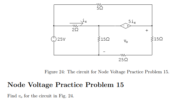 Solved Node Voltage Practice Problem 15Find vo ﻿for the | Chegg.com