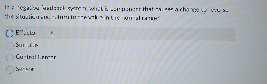 Solved In a negative feedback system, what is component that | Chegg.com