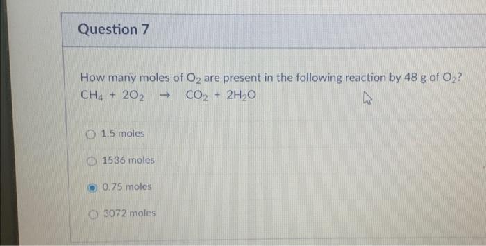 Solved How many moles of O2 are present in the following | Chegg.com