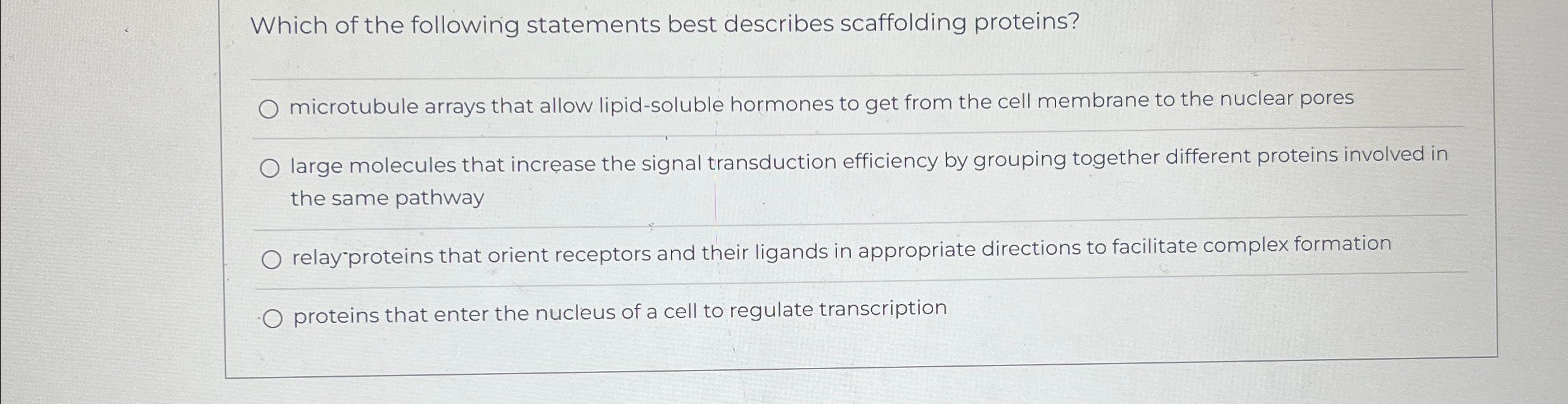 Solved Which of the following statements best describes | Chegg.com
