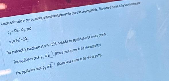 Solved p1=130−Q1, and p2=140−2Q2 | Chegg.com
