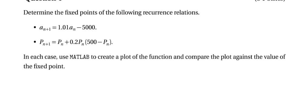 Solved Determine the fixed points of the following | Chegg.com