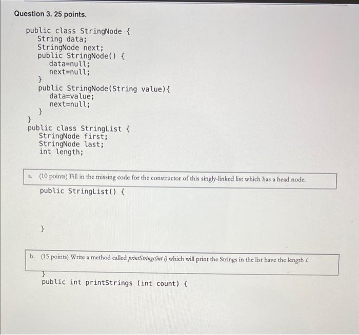 Solved Question 325 Points Public Class Stringnode 