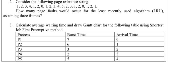 Solved 2. Consider the following page reference string: 1, | Chegg.com