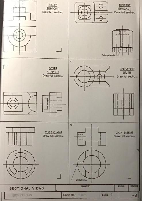 Solved ROLLER SUPPORT Draw full section REVERSE BRACKET Draw | Chegg.com