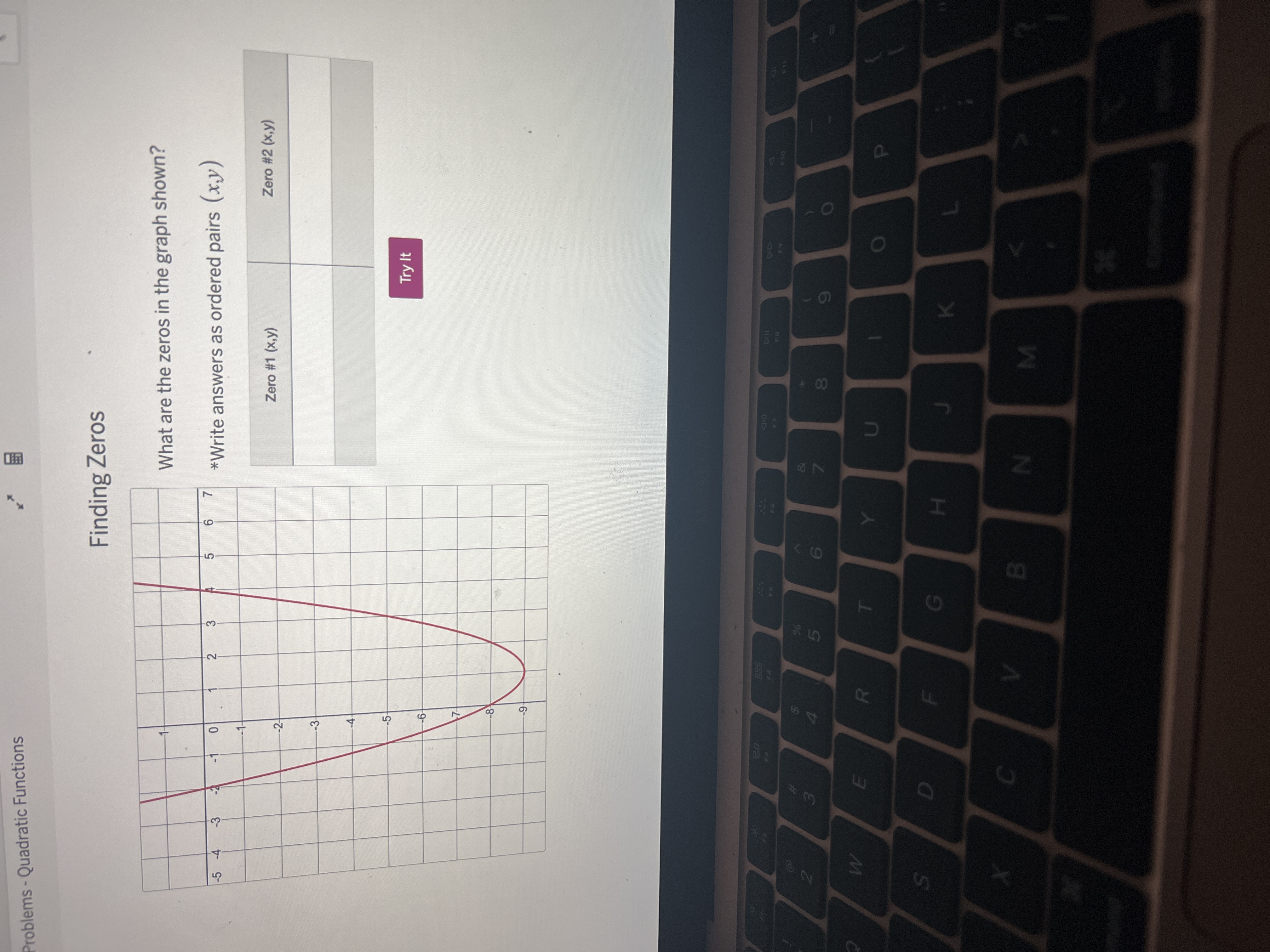 Solved Problems - ﻿Quadratic FunctionsFinding ZerosWhat are | Chegg.com