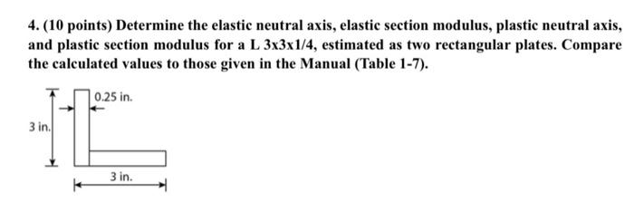 Solved 4. (10 points) Determine the elastic neutral axis, | Chegg.com