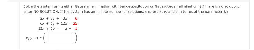 Solved Solve the system using either Gaussian elimination | Chegg.com