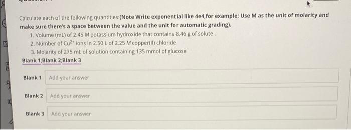 Solved Calculate each of the following quantities:(Note | Chegg.com