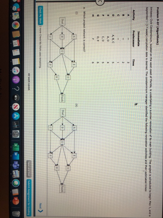 Problem 9-07 (Algorithmic) Embassy Club Condominium, | Chegg.com