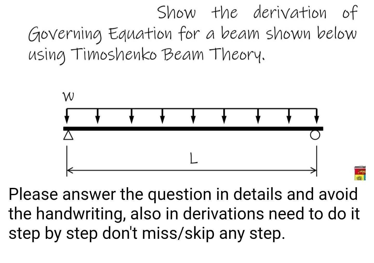 Solved Show the derivation of Governing Equation for a beam | Chegg.com