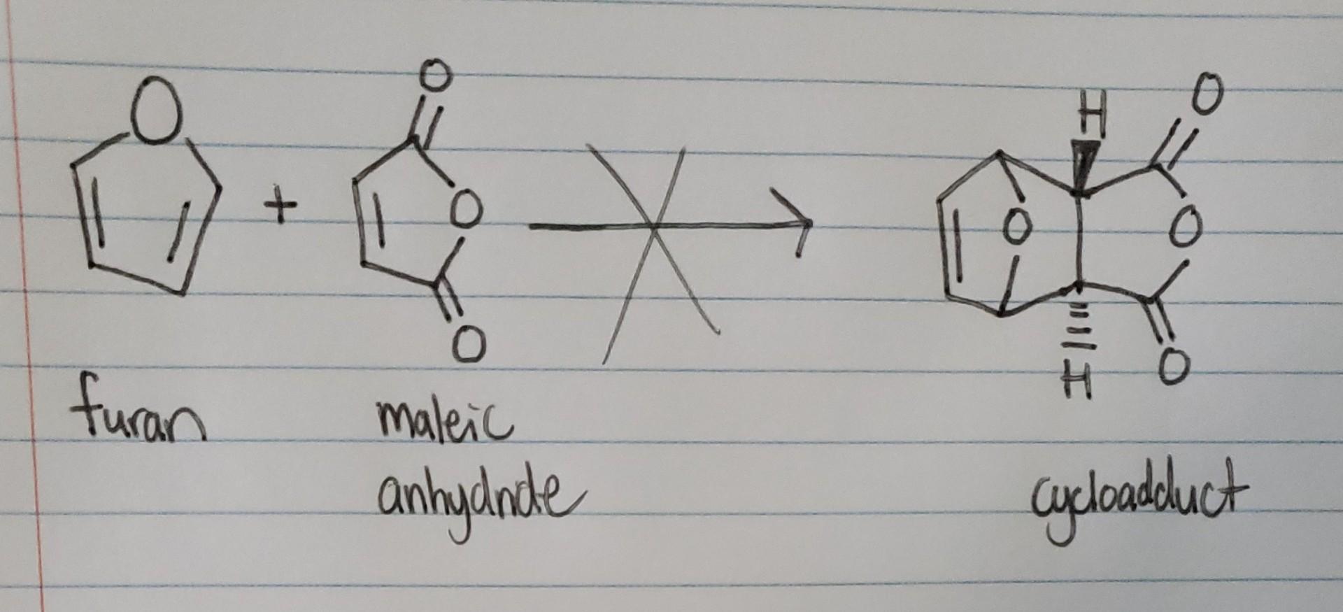 Solved [100+1∫01→ furan maleic anhydnde cycloadduct | Chegg.com