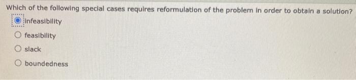 Solved Which of the following special cases requires | Chegg.com