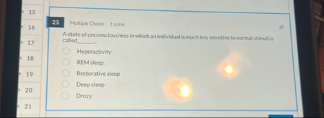Solved 15161718192021Multiple Choice1 ﻿point.A state of | Chegg.com
