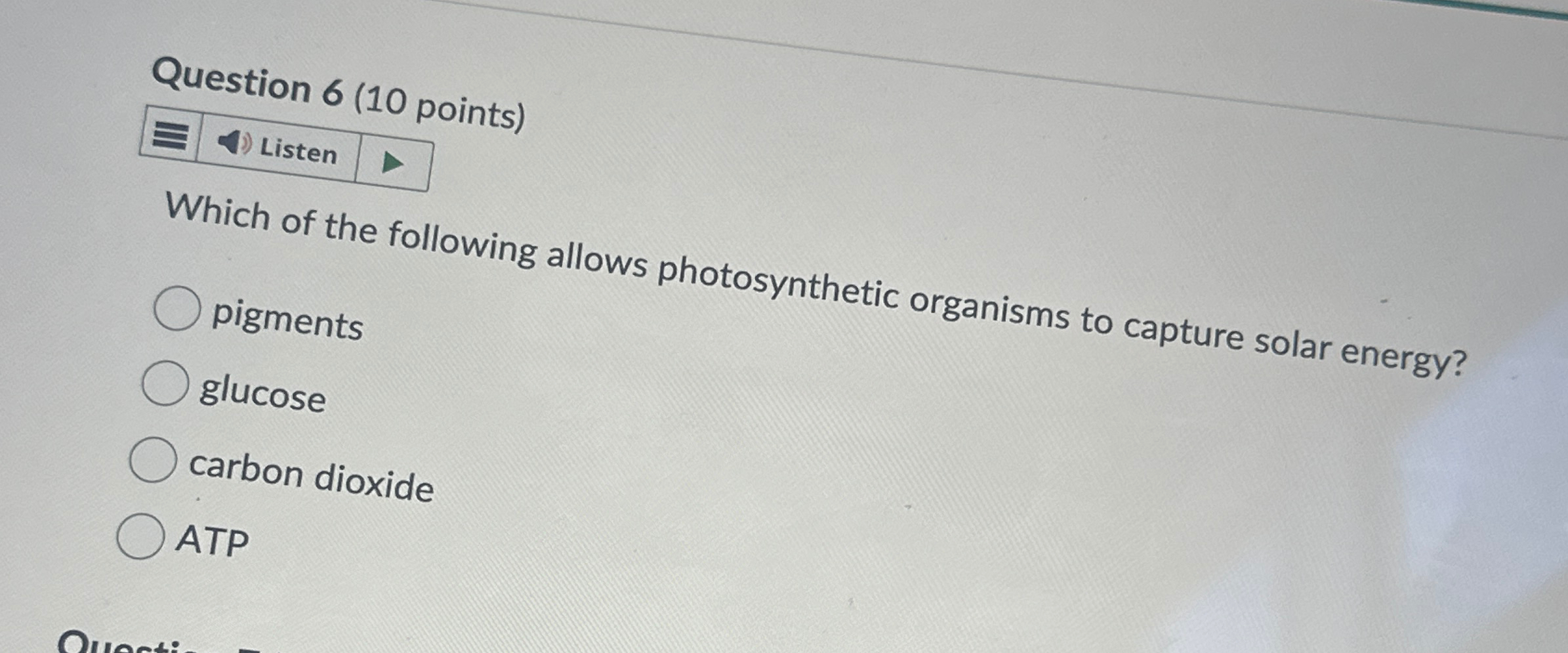 Solved Question 6 (10 ﻿points)ListenWhich of the following | Chegg.com