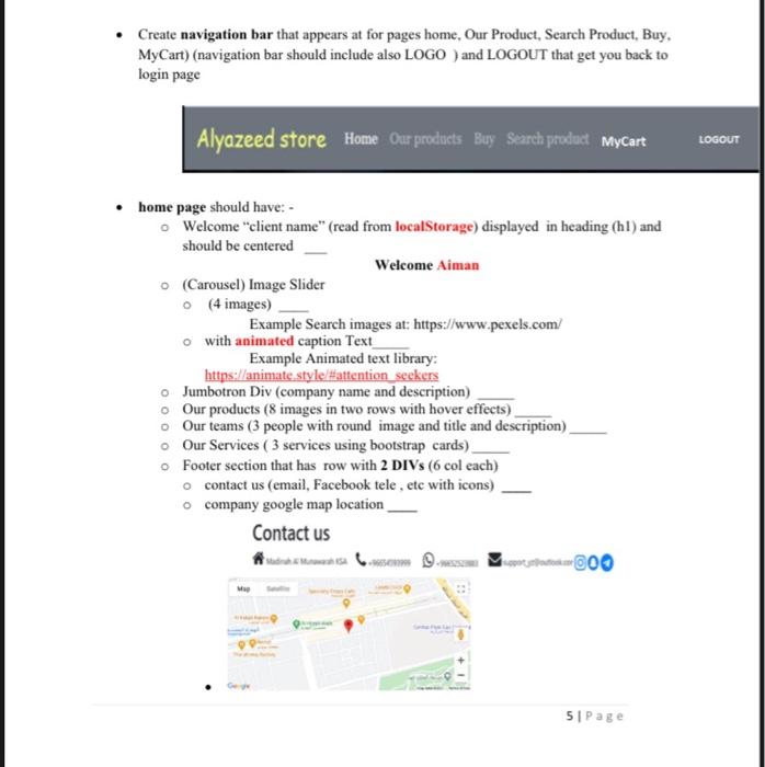 Solved • Create navigation bar that appears at for pages | Chegg.com