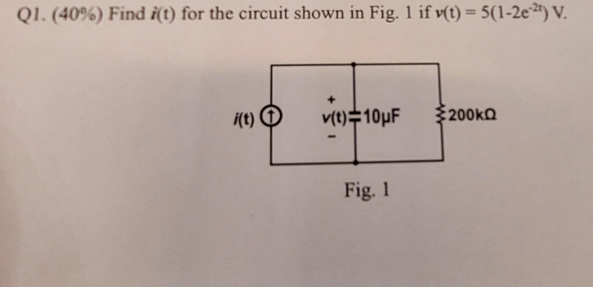 Solved Q1. (40%) ﻿Find i(t) ﻿for the circuit shown in Fig. 1 | Chegg.com