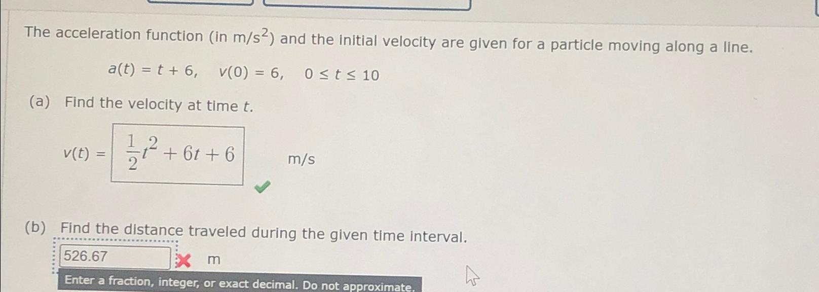Solved The Acceleration Function In Ms2 ﻿and The Initial