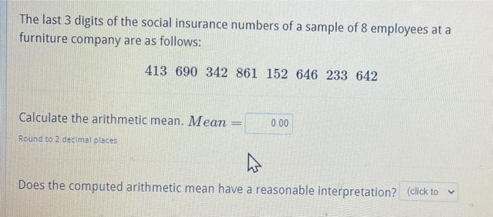 Solved The last 3 digits of the social insurance numbers of | Chegg.com