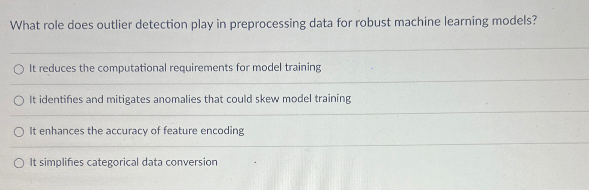 Solved What role does outlier detection play in | Chegg.com