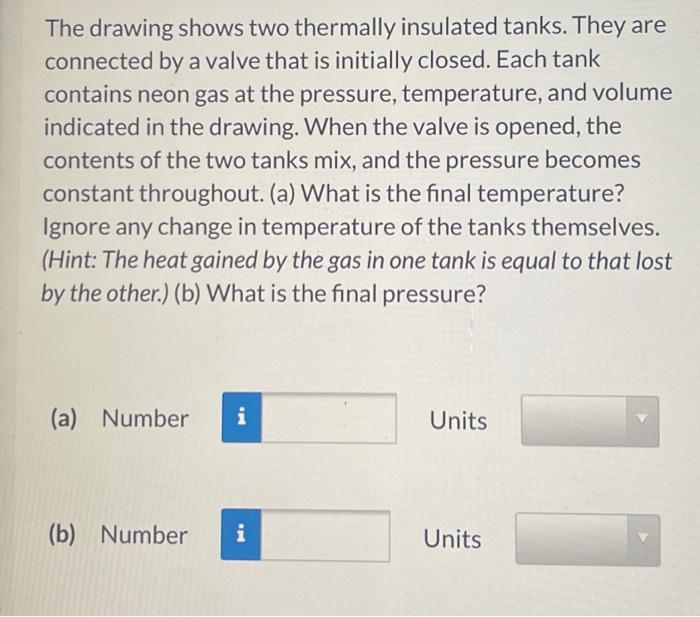 [Solved]: The drawing shows two thermally insulated tanks.
