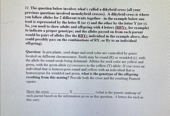 Solved 10. The question below involves what's called a | Chegg.com