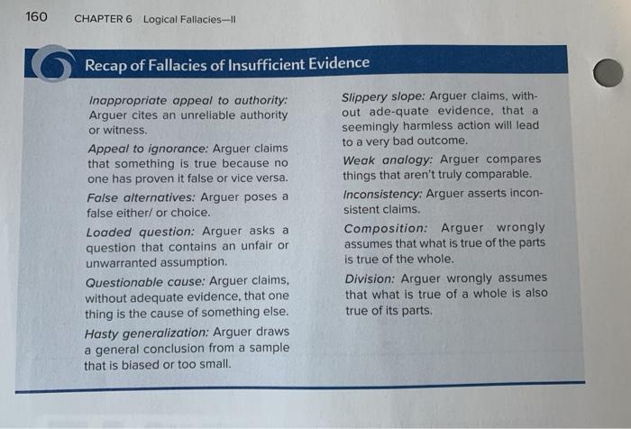 V. For each of the eleven fallacies of insufficient | Chegg.com