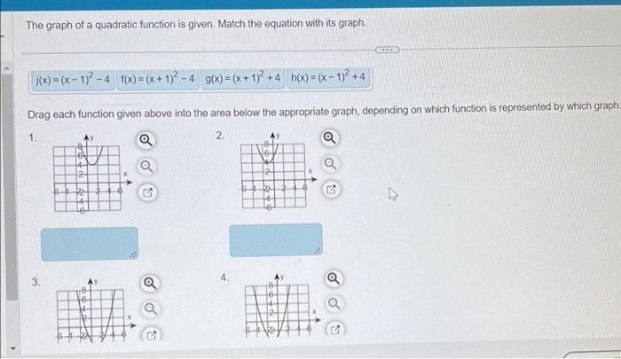 Solved The graph of a quadratic function is given. Match the | Chegg.com