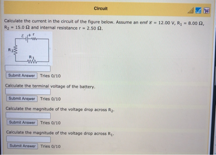 Solved Circuit Calculate the current in the circuit of the | Chegg.com