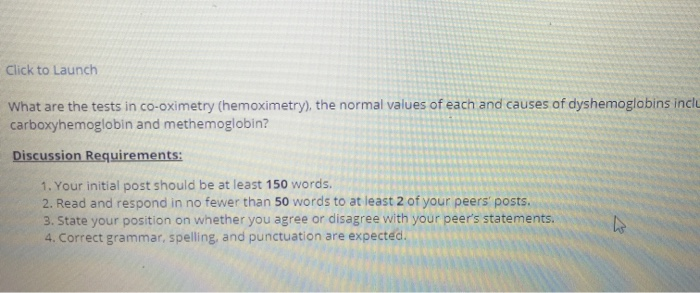 Solved Click to Launch What are the tests in co-oximetry | Chegg.com