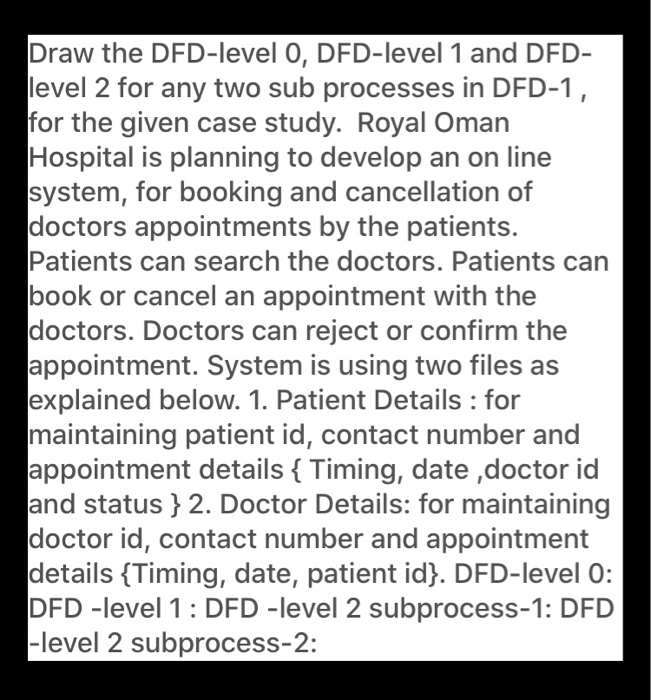 Solved i want another solution about DFD level 0, DFD level1 | Chegg.com
