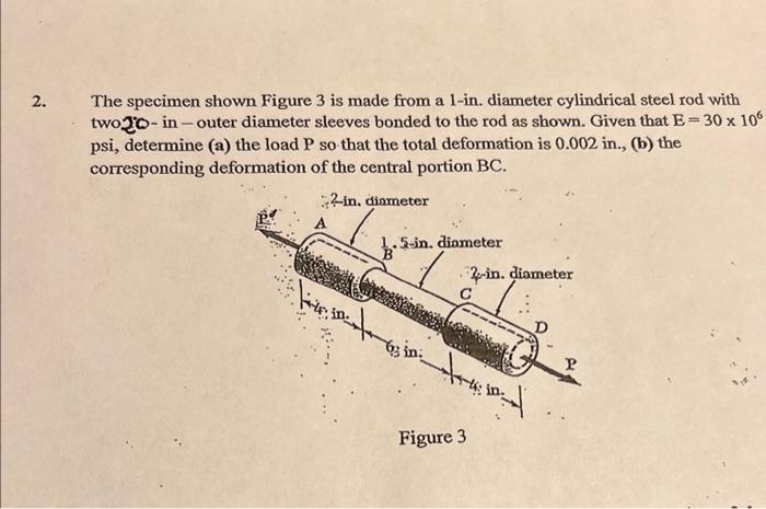 [Solved]: solve this The specimen shown Figure 3 is ma
