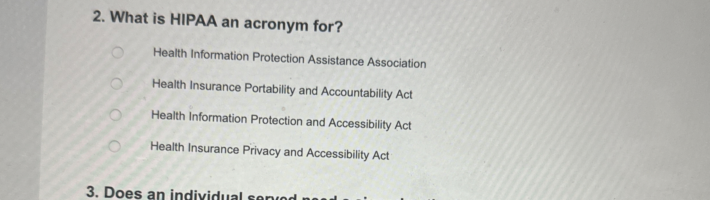 What is HIPAA an acronym for?Health Information | Chegg.com