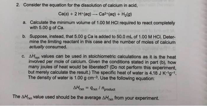 Solved 2. Consider the equation for the dissolution of | Chegg.com