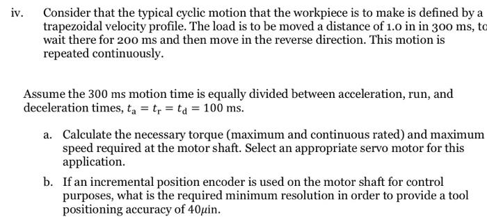 Solved iv. Consider that the typical cyclic motion that the | Chegg.com