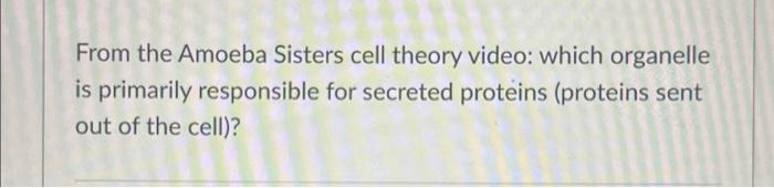 Solved From the Amoeba Sisters cell theory video: which | Chegg.com