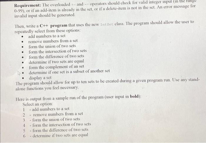 Solved 3. Write a class IntSet for modeling sets of integers | Chegg.com