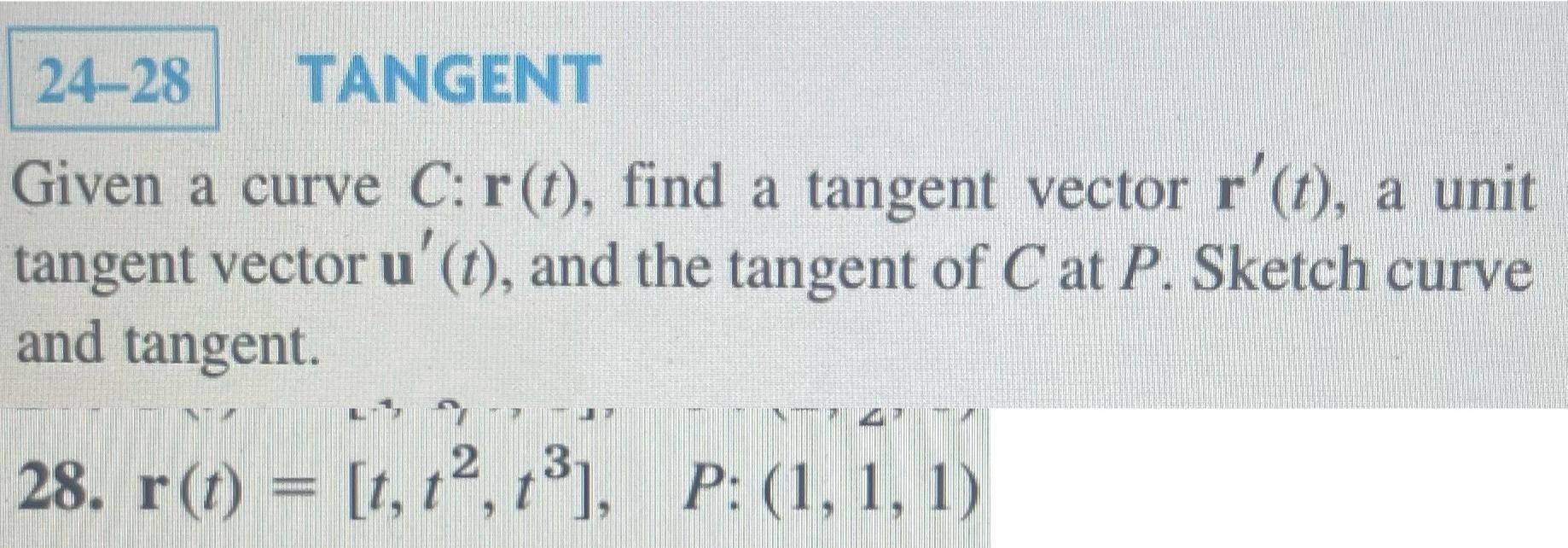 Solved TANGENTGiven a curve C : r(t), find a tangent | Chegg.com Solved TANGENTGiven a curve C : r(t), find a tangent | Chegg.com