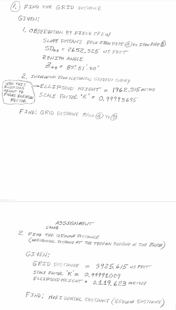 Solved 1.) FIND THE GRID DISTHNCE GIVEN: 1. OBSERUATTON BY | Chegg.com