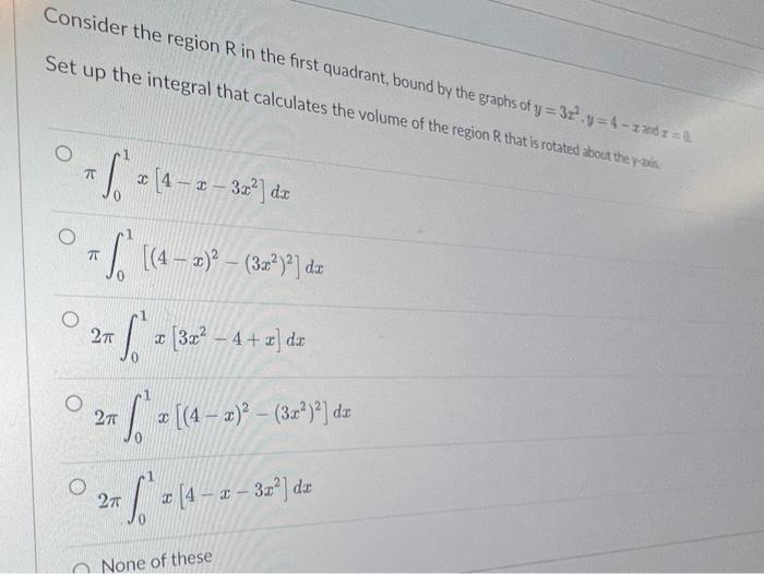 Solved Consider the region R in the first quadrant, bound by | Chegg.com