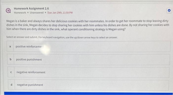 Solved Homework Assignment 2.6 Homework - Unanswered + Due | Chegg.com