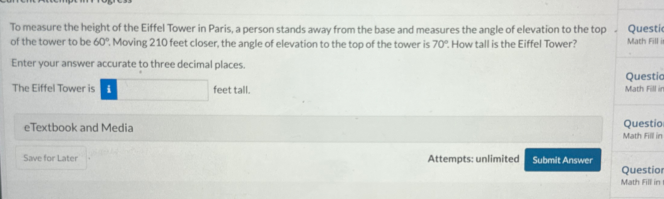 Solved To measure the height of the Eiffel Tower in Paris, a | Chegg.com