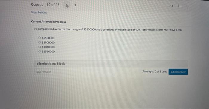 Solved Current Attempt in Progress If a company had a | Chegg.com