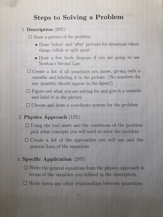 Solved Steps to Solving a Problem 1. Description (20%) Draw | Chegg.com