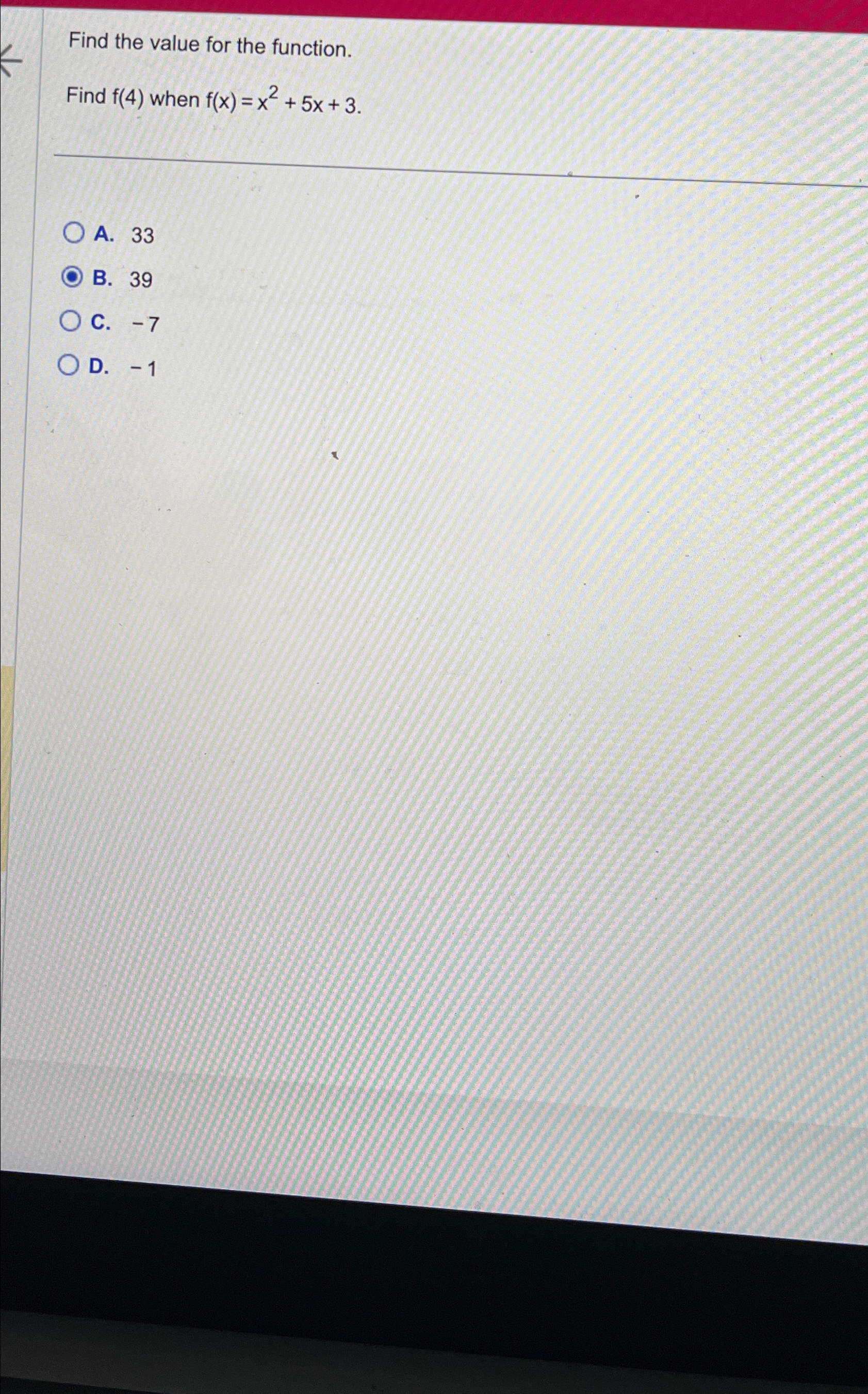 Solved Find the value for the function.Find f(4) ﻿when | Chegg.com