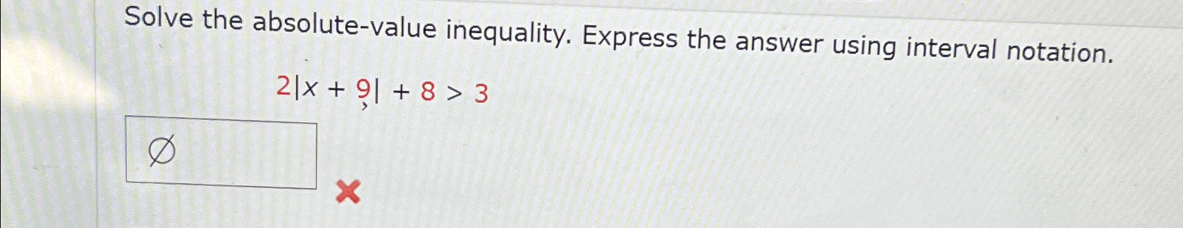Solved Solve the absolute-value inequality. Express the | Chegg.com